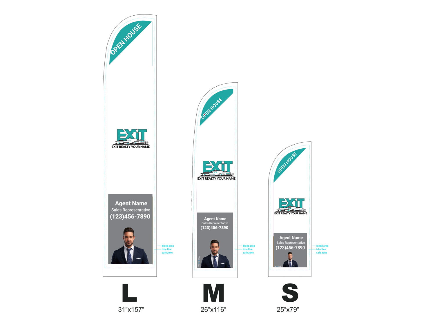 Exit Realty Feather Flags | Size & Templates | Start2print.ca